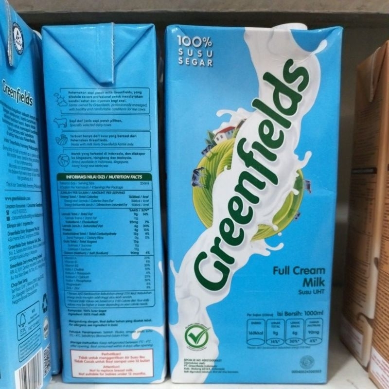 Jual Greenfields Milk Susu UHT 1L Lokal HALAL | Shopee Indonesia
