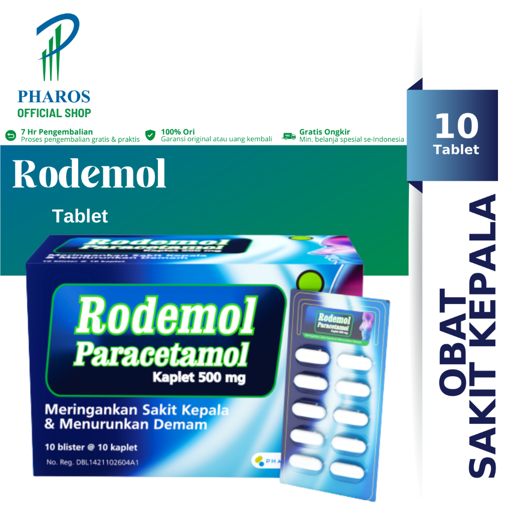 Jual Rodemol Paracetamol 500 mg - Obat Sakit Kepala & Penurun Demam 1 ...