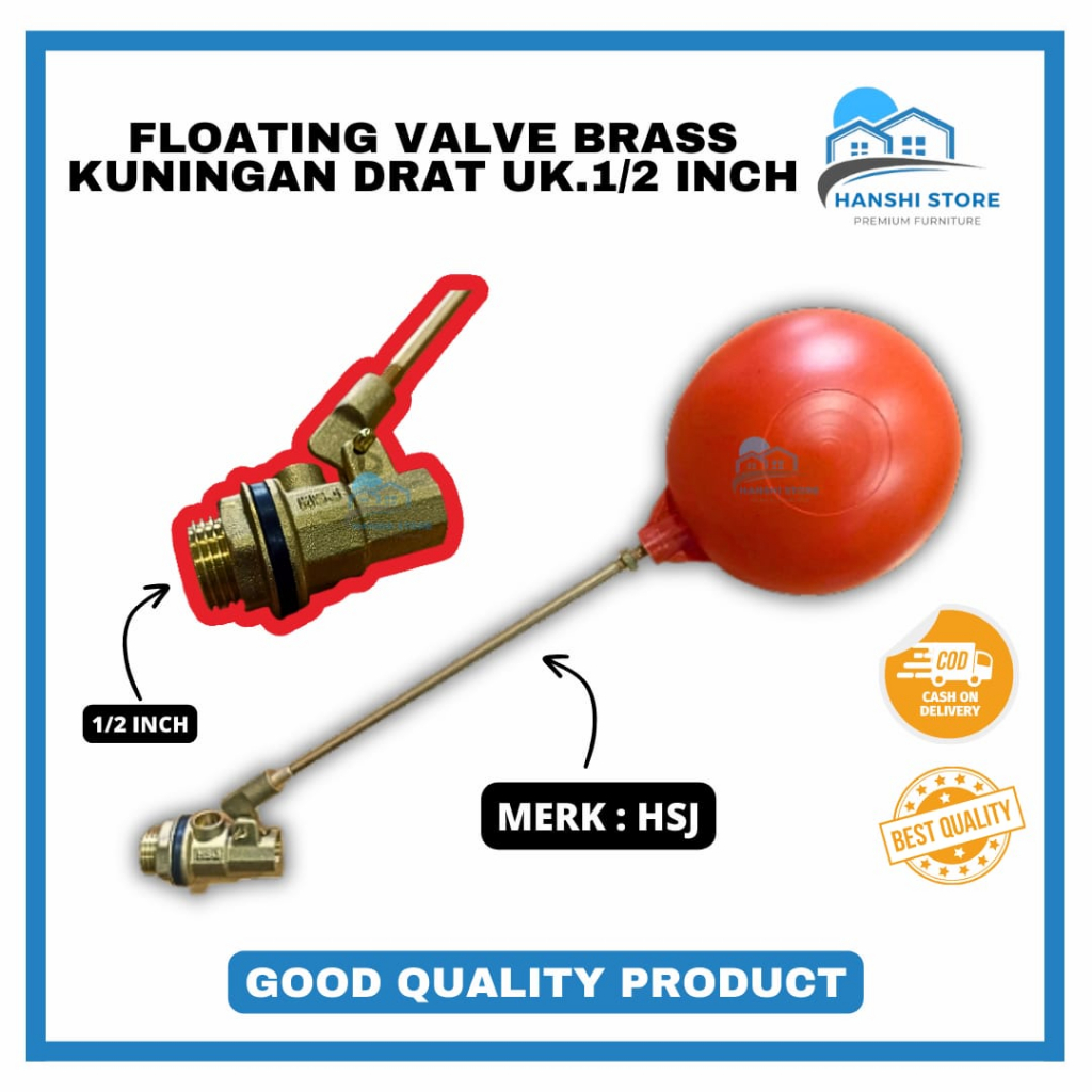 Jual Pelampung Tangki / Floating Valve Kuningan 1/2 Inch Merk HSJ ...