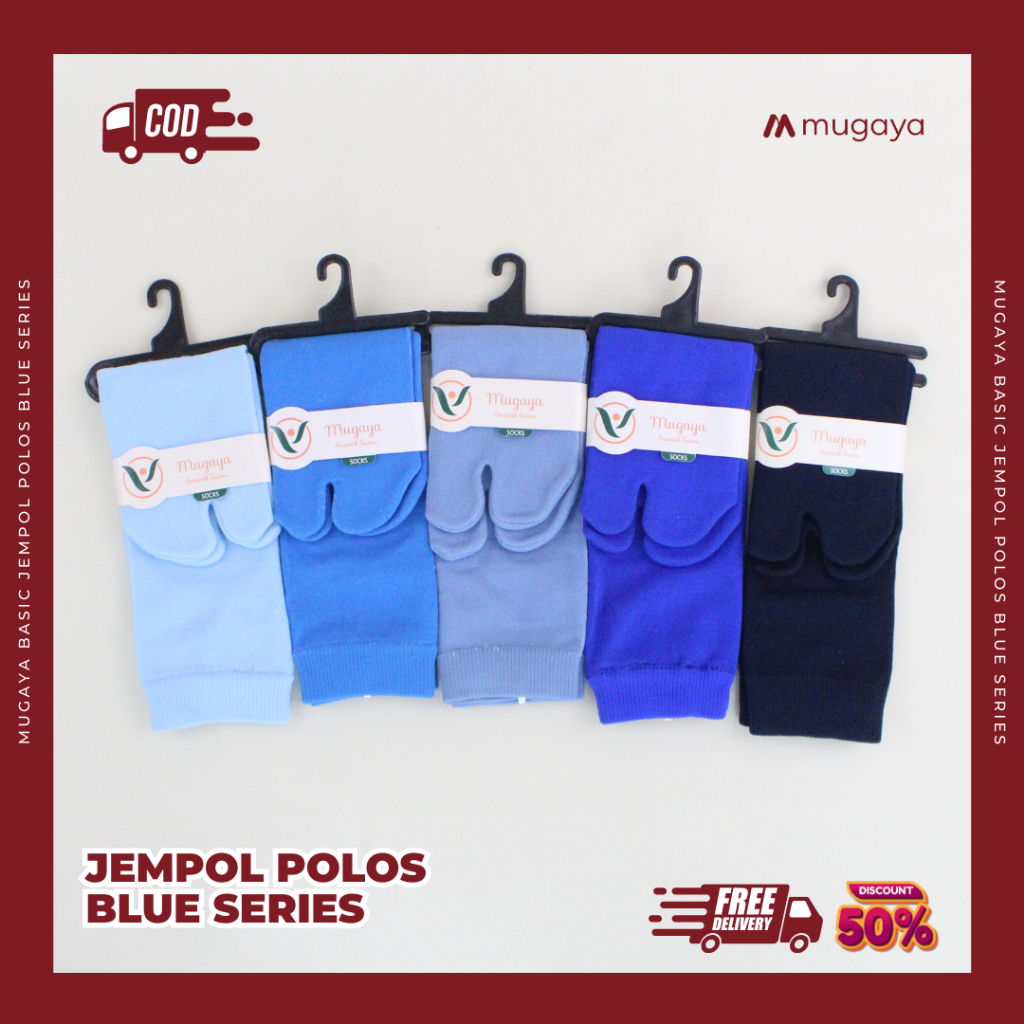 Jual MUGAYA Kaos Kaki Jempol Muslimah Polos Blue Series Tidak Tembus ...