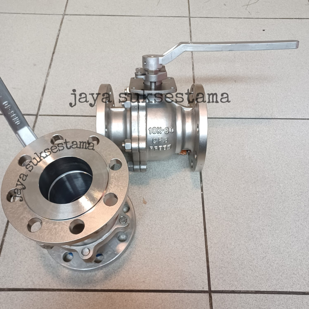 Jual Ball Valve Flange JIS 10K 1 1/2" inch DN40 Stainless SS 304 CF8M SS304 | Shopee Indonesia