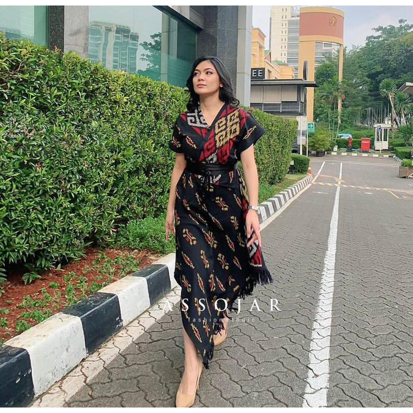 Jual dress wanita tenun lancip tenun etnik jepara terbaru | Shopee Indonesia