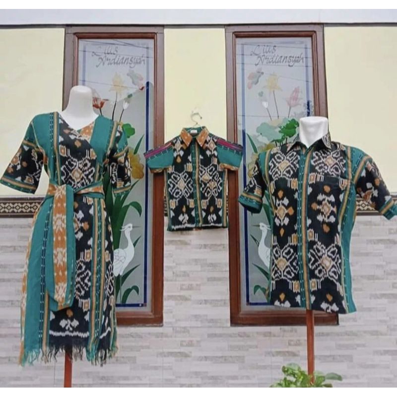 Jual SET COUPLE TENUN KEMEJA DRES TENUN SARIMBIT | BAJU KELUARGA | BAJU ...