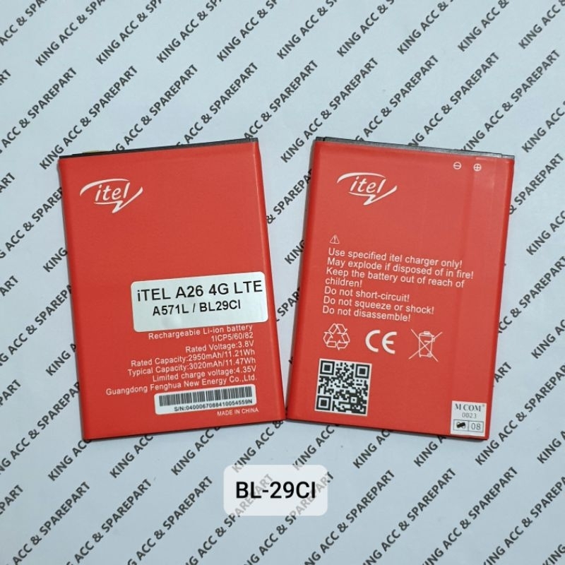 Jual BATERAI BATRE BATERE BATTERY ITEL A26 4G LTE A571L BL-29CI BL29CI ORIGINAL | Shopee Indonesia