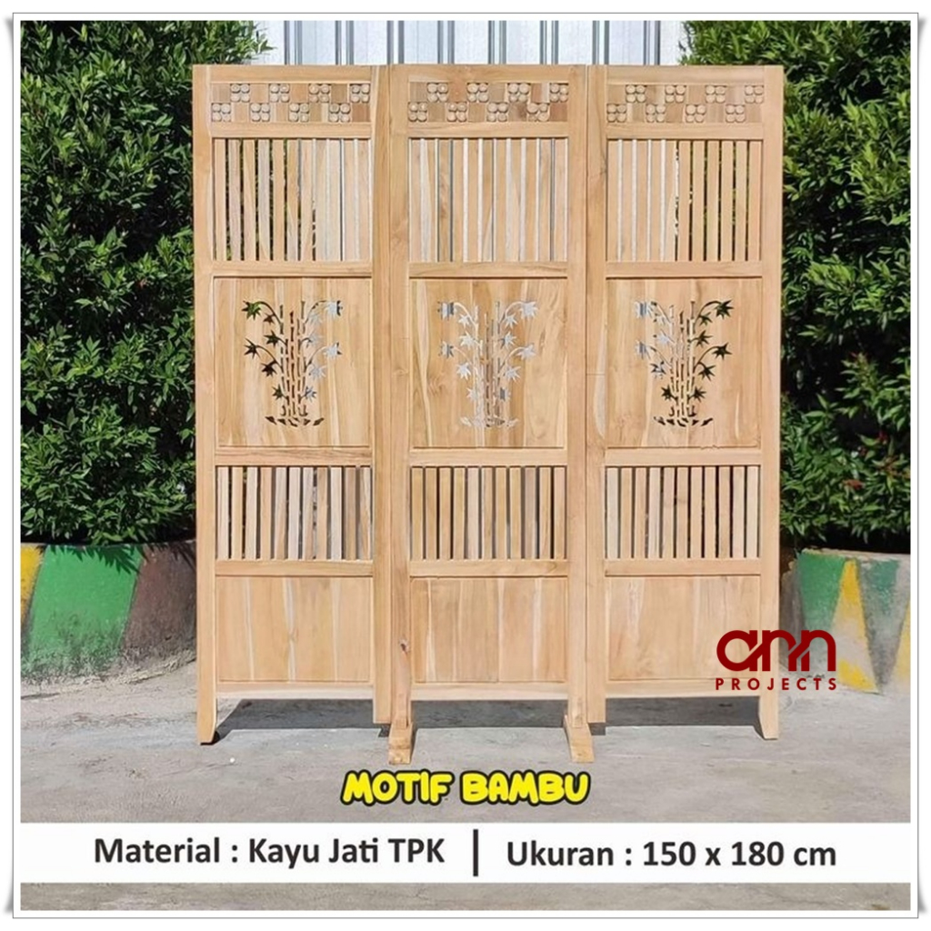 Jual Partisi Ruangan Penyekat Pembatas Ruangan Kayu Jati Model ...