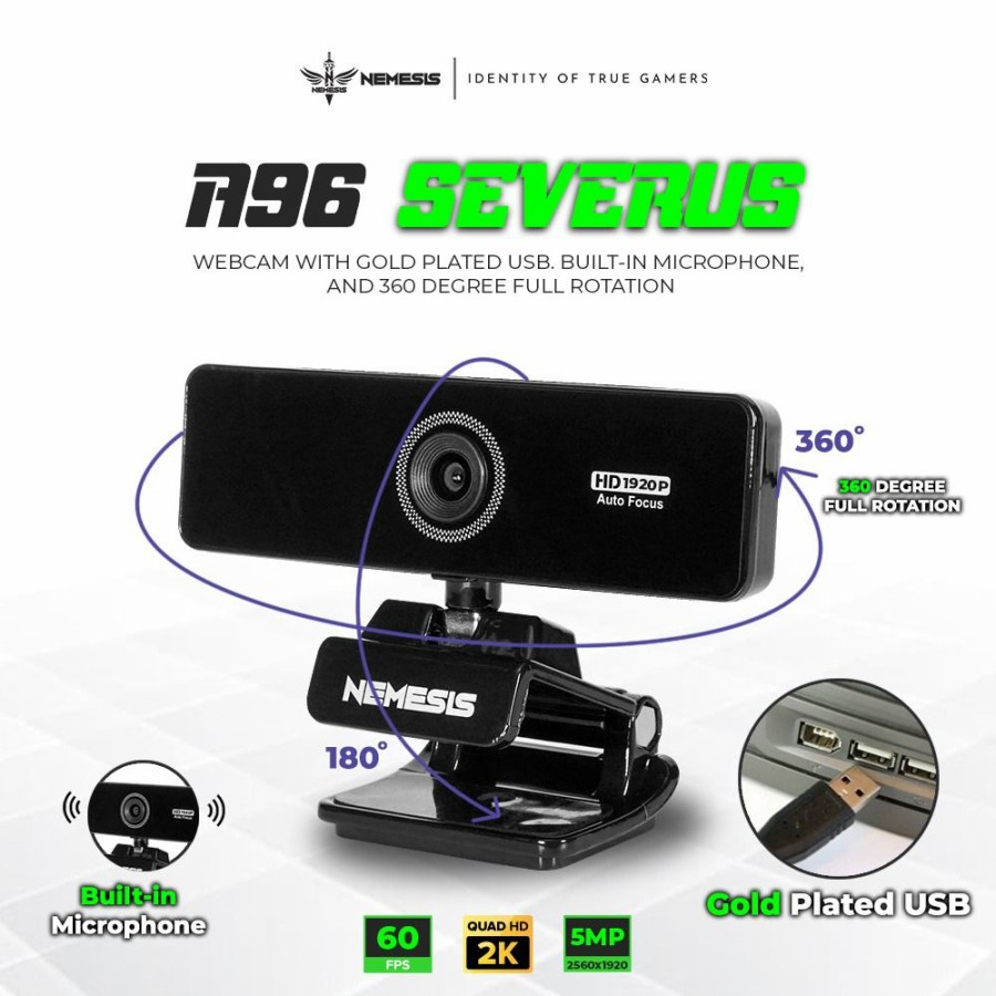 Jual Webcam NYK Nemesis A96 Severus Quad High Definition Real 2K 60 FPS ...