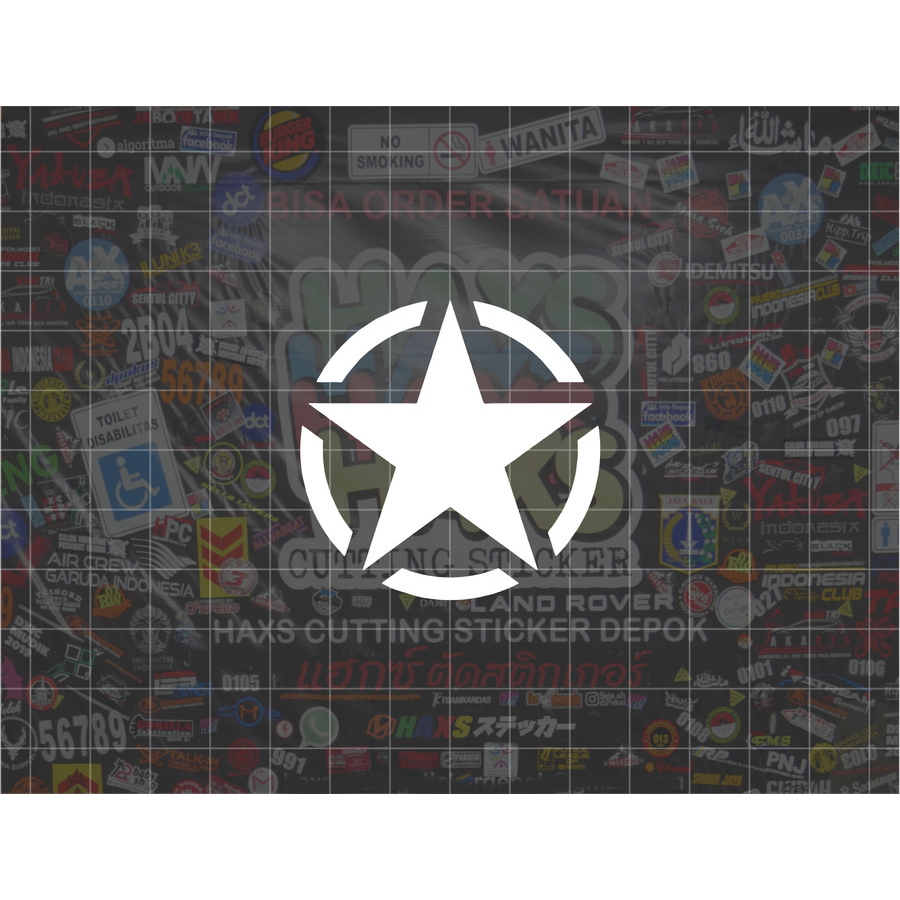 Jual Cutting Sticker US Army Star Ukuran 5 Cm Untuk Motor Mobil ...