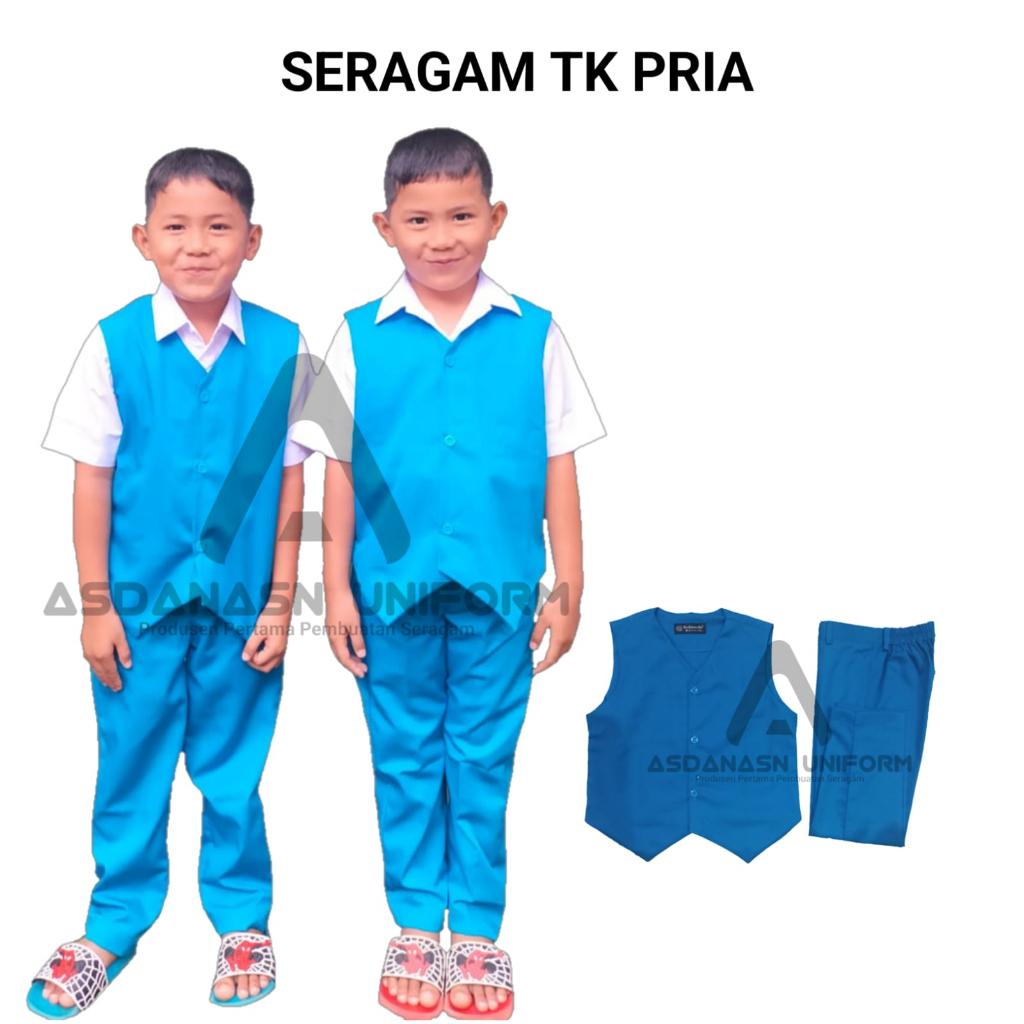Jual BAJU SERAGAM TK BIRU ROMPI DAN CELANA PRIA PAUD | Shopee Indonesia