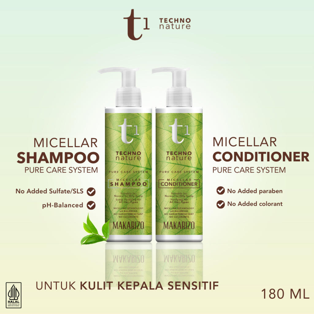Jual Makarizo T1 Techno Nature Micellar Shampoo & Conditioner 180 mL ...