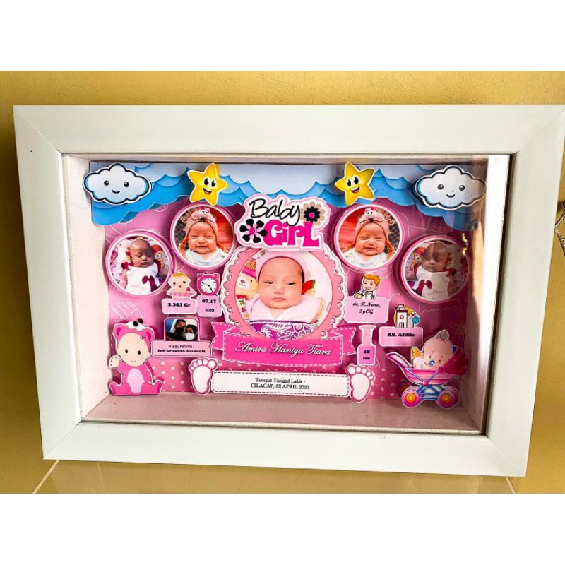 Jual KADO BAYI/ BIODATA BAYI / FRAME BIG SIZE (36 x 46 Cm) / 3D atau 2D ...