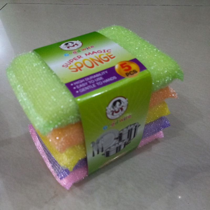 Jual Sponge cuci piring 5pcs 5warna | Shopee Indonesia