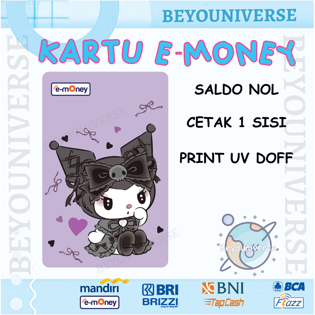 Jual Emoney Custom Sanrio Kuromi Cute Purple Lilac Anime Jepang Kartu ...