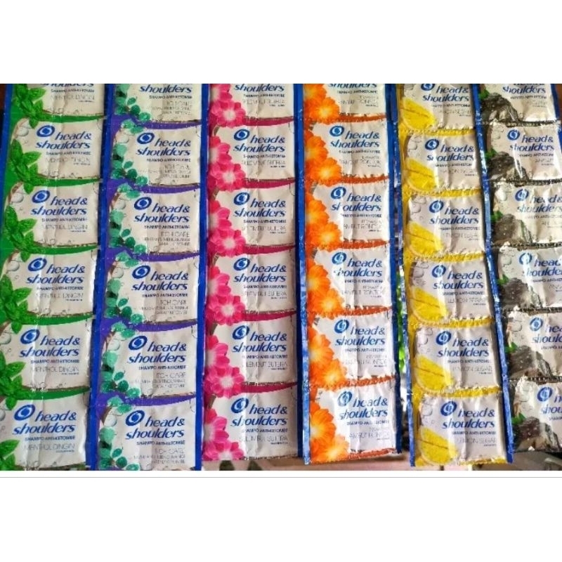 Jual (1 renceng 24 sachet) Head and Shoulders shampo sachet Rencengan ...