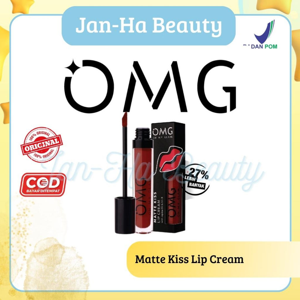 Jual OMG OH MY GLAM Matte Kiss Lip Cream - Cream Matte Dengan Warna Intense, Maskproof, Tahan ...