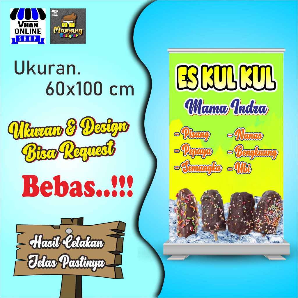Jual Banner Dan Spanduk Backdrop Es Kul Kul, Es Lumur Coklat, Keren ...