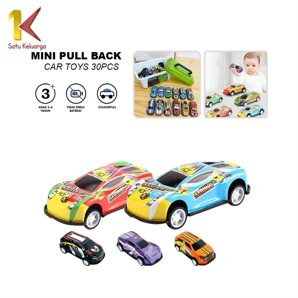 Jual Satu Keluarga Mainan Mobil Balap Mini Pull Back 30PCS Set ...