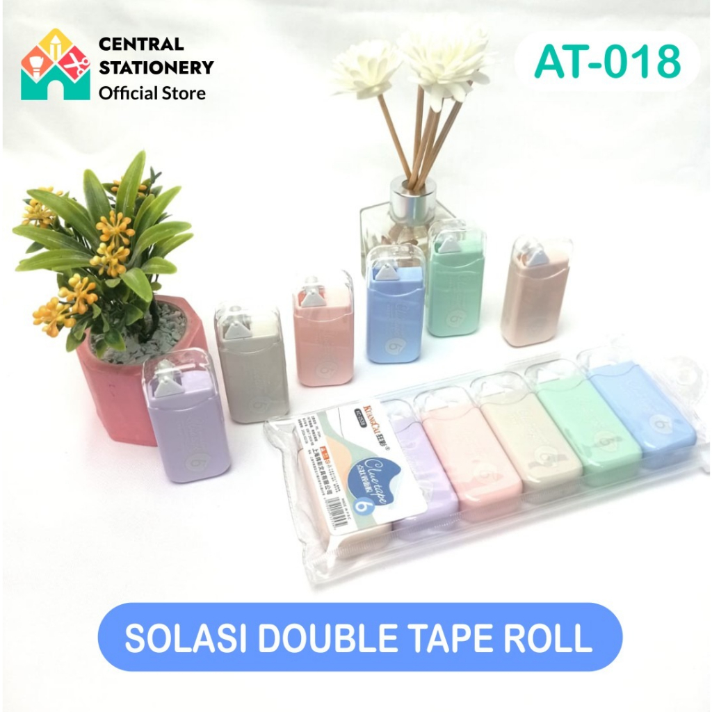 Jual Solasi double tape roll lem kertas kering roll 4 meter AT-018 ...