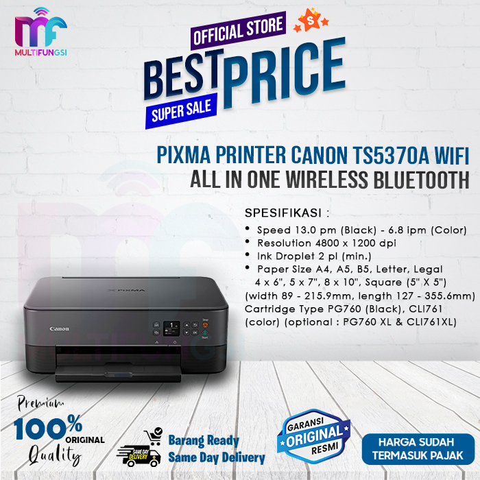 Jual Printer Canon Pixma TS5370A All In One WiFi Bluetooth Garansi ...