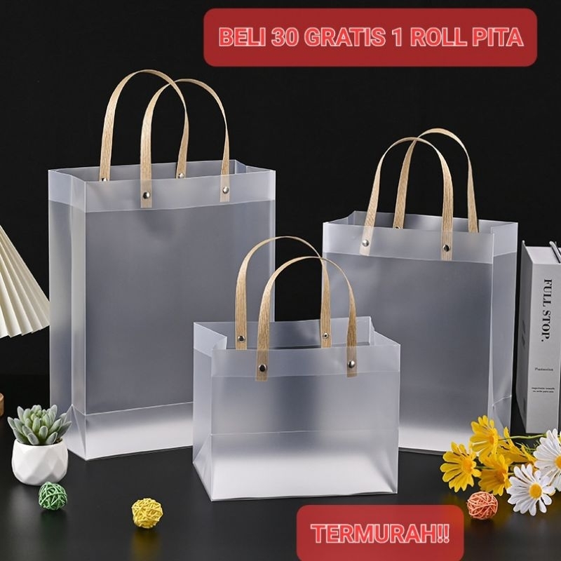 Jual Tas Mika PP Doff || Goodie Bag Transparan Doff || Tas Hampers | Shopee Indonesia