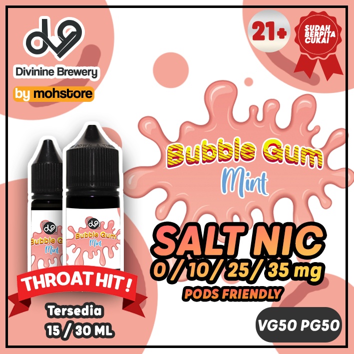 Jual Liquid Vape Dv9 Bubble Gum Permen karet Mint Salt Nic POD FRIENDLY ...