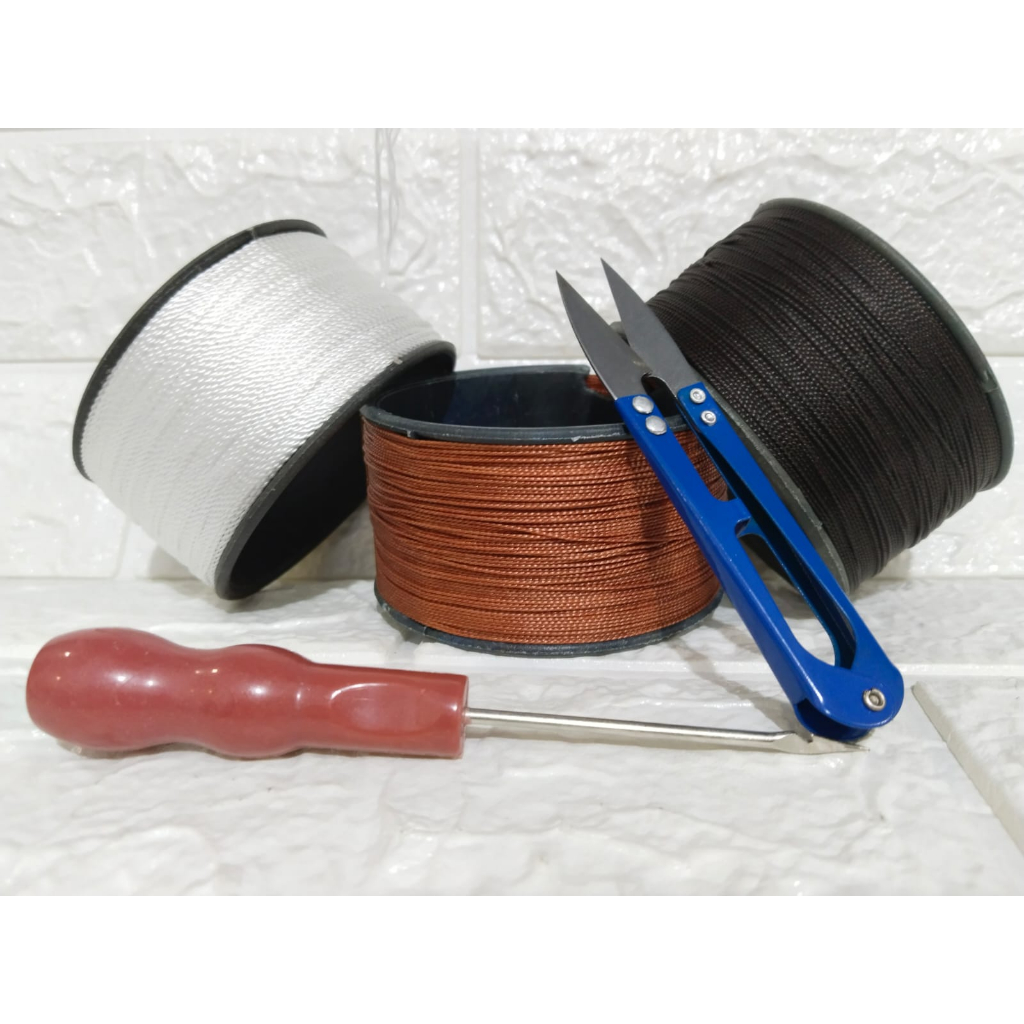 Jual Paket Benang Nilon Besar Sol Sepatu + Jarum Paten Tidak Mudah ...