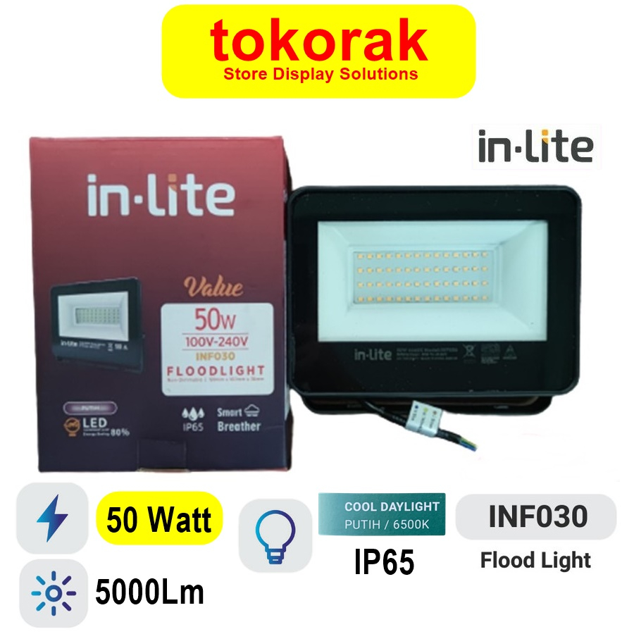 Jual LAMPU SOROT LED IN LITE FLOODLIGHT 50 WATT 50WATT 50W 50 W INLITE INF030 LAMPU TEMBAK TAMAN ...