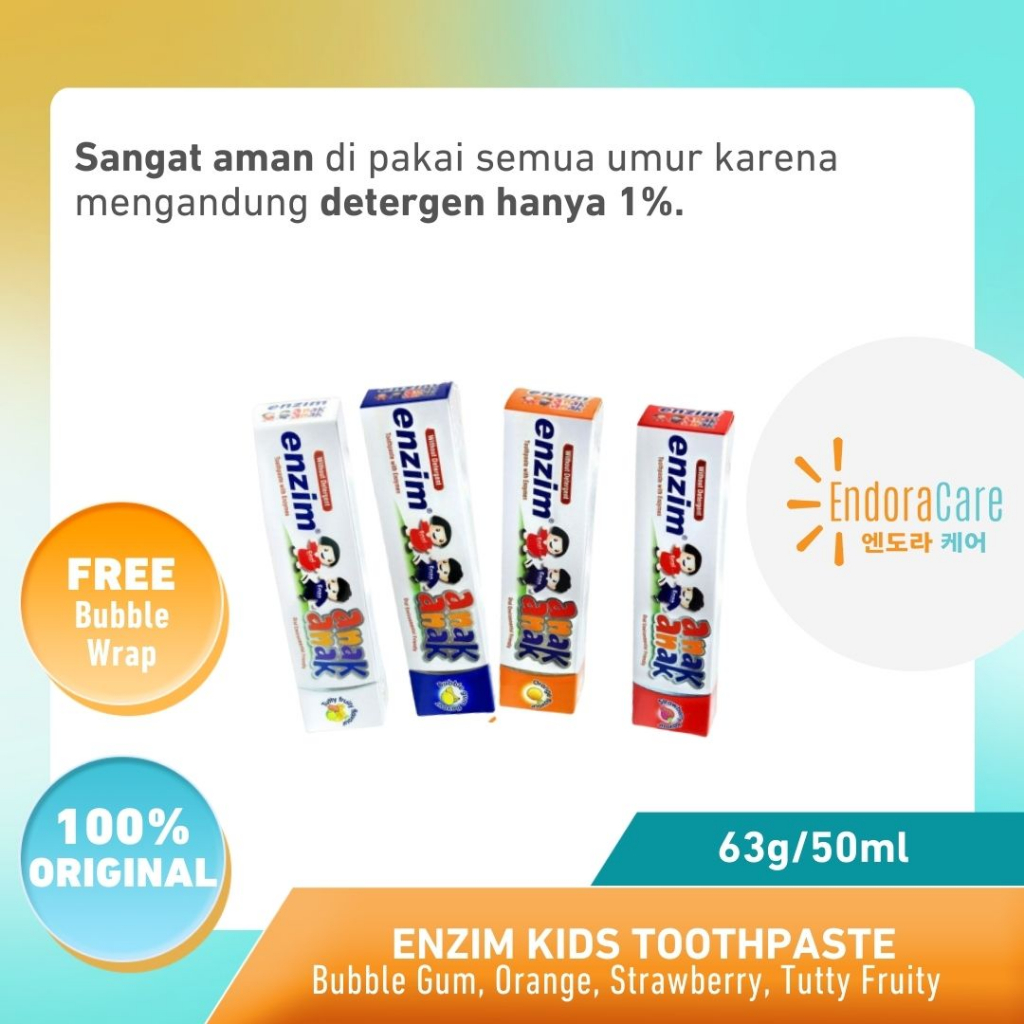 Jual ENZIM Kids Toothpaste / Pasta Gigi Anak Rasa Buah 63gr / 50ml ...