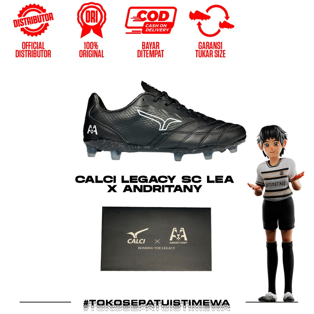 Jual SEPATU SEPAK BOLA CALCI LEGACY SC LEA BLACK | Shopee Indonesia