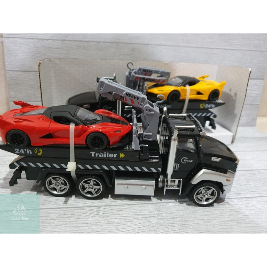 Jual Mainan Diecast Metal 2 in 1 Towing Truck + Mobil Sport / SUV 2213 ...