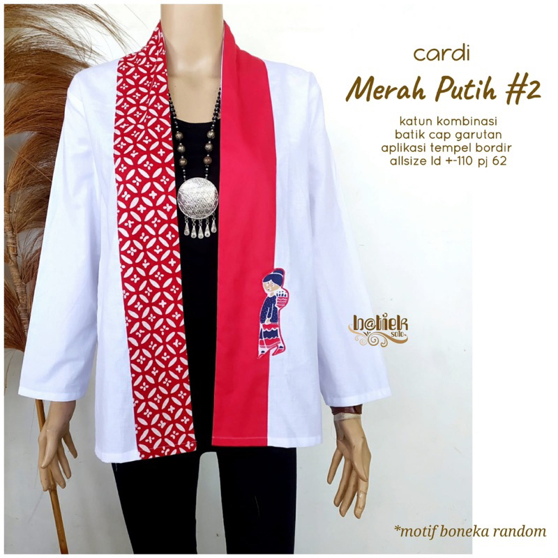 Jual CARDIGAN MERAH PUTIH CARDI MERAH PUTIH OUTER MERAH PUTIH BATIK ...