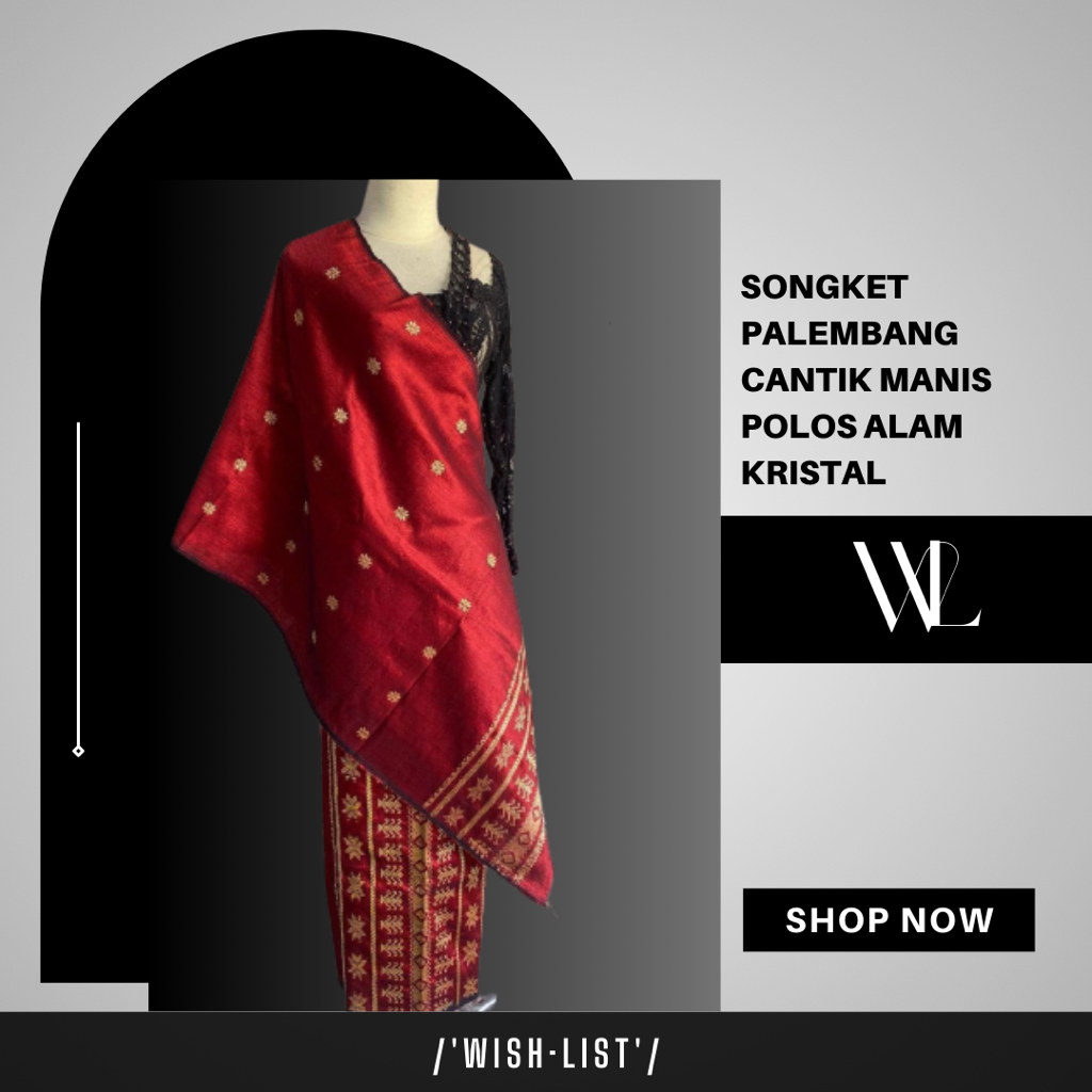 Jual Kain Tenun Bahan Tradisional PALEMBANG CANTIK MANIS POLOS ALAM KRISTAL Songket Kekinian ...