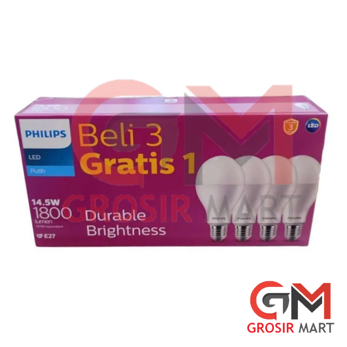 Jual Philips MyCare Led Bulb MultiPack 14.5W Putih (Paket Lampu Isi 4 ...
