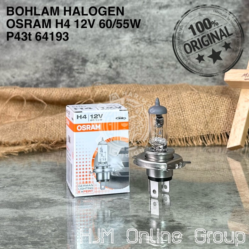 Jual BOHLAM LAMPU HALOGEN OSRAM H4 12V 60/55W P43t ORIGINAL | Shopee Indonesia