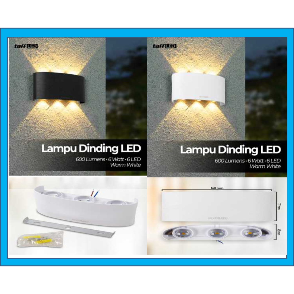 Jual Lampu Dinding LED Indoor Plastic Body 6 W 6 LED Desain Lampu ...