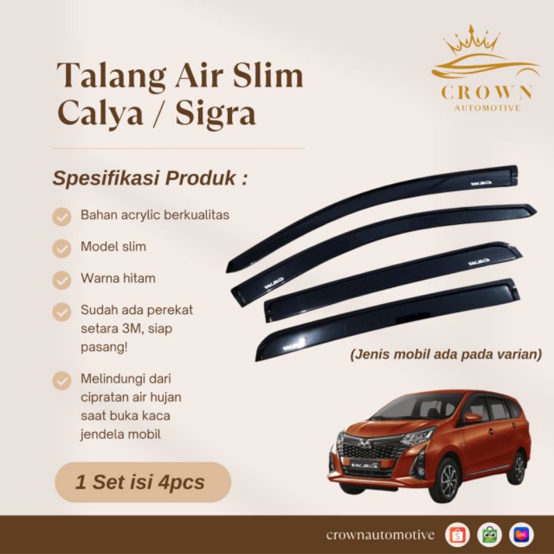 Jual Talang Air Mobil Toyota Calya / Daihatsu Sigra Slim 4 Pintu | Shopee Indonesia