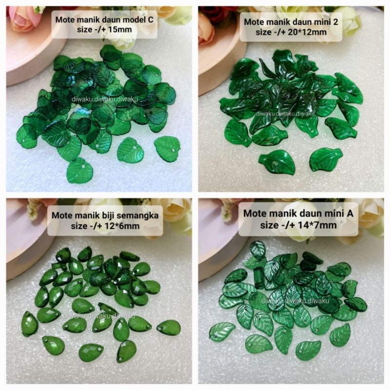 Jual 15gr mote manik tetes, daun mini hijau | Shopee Indonesia