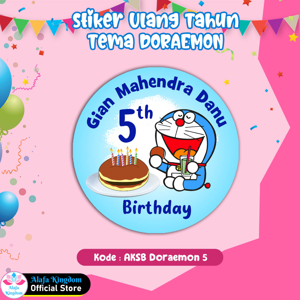 Jual alafakingdom - Stiker Ulang Tahun Doraemon | Stiker Label Ultah ...