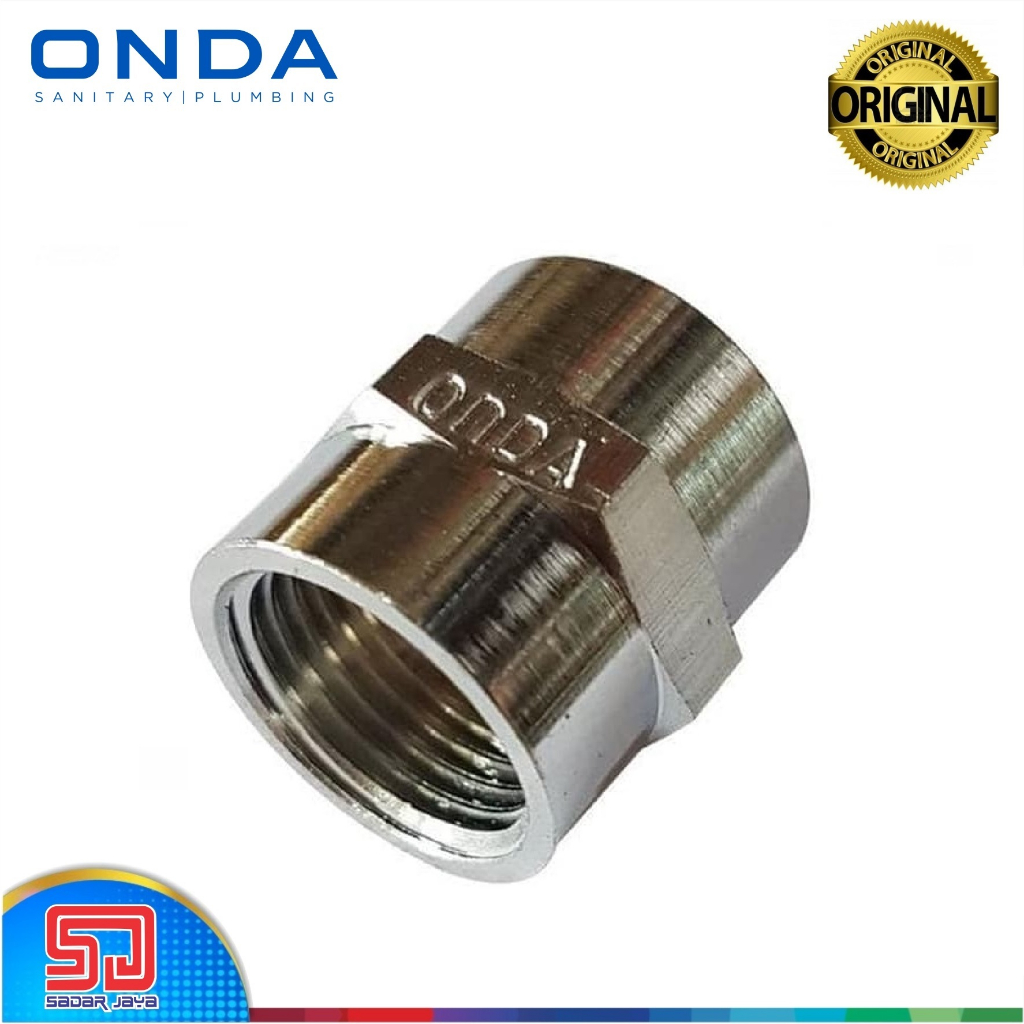 Jual ONDA Socket Chrome Metal Sambungan Drat dalam Pipa 1/2" Coupling ...