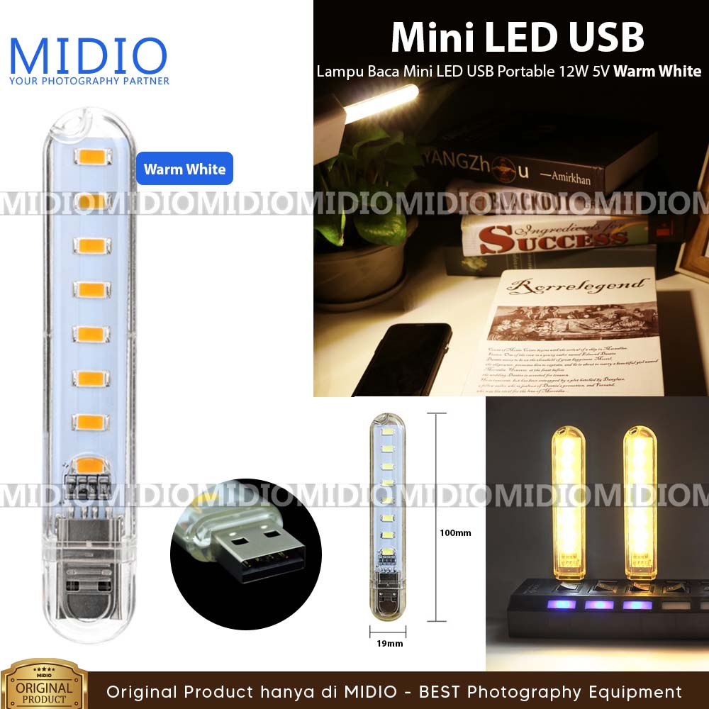 Jual Lampu Baca Mini LED USB Portable 12W 5V Warm White | Shopee Indonesia