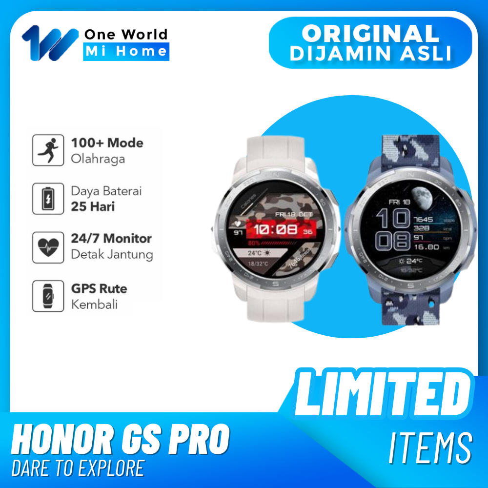 Jual HONOR Watch GS Pro Smartwatch SpO2 Heart Rate Monitoring - White ...