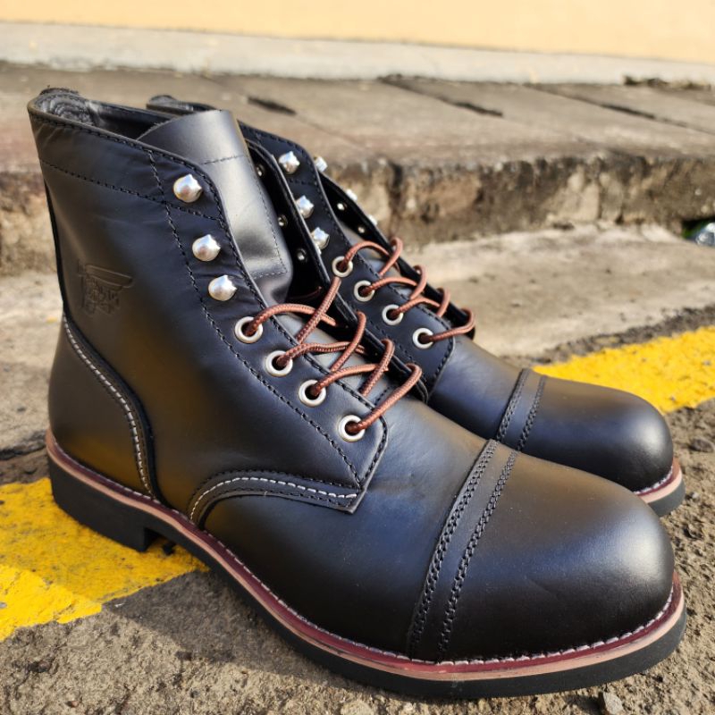 Jual Sepatu Gentleman Boots Pria 8111 Black Full Grain Smooth Leather ...