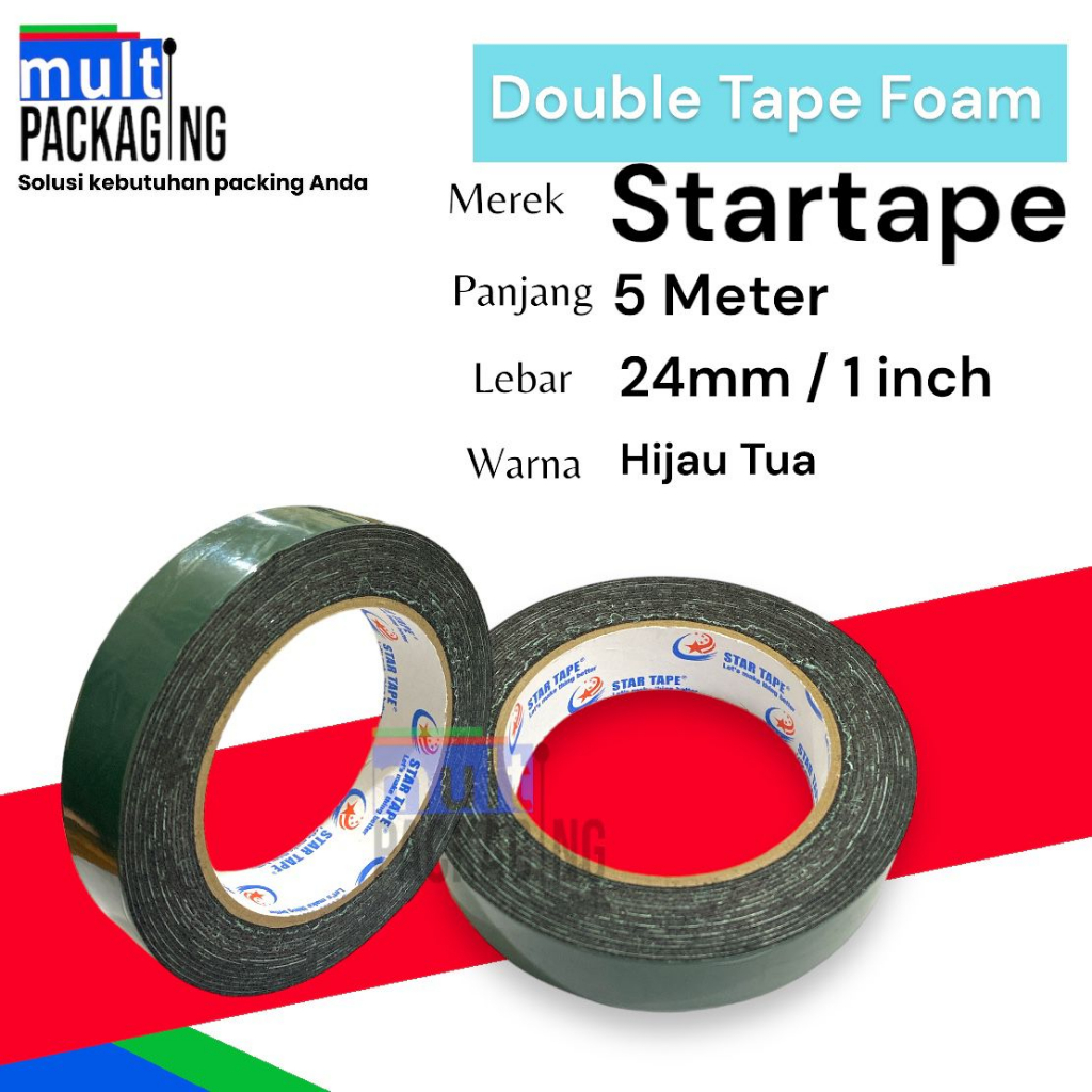Jual Double Tape busa uk. 24mm x 5 meter (1 inch) | Shopee Indonesia