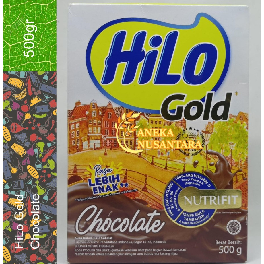 Jual HiLo Gold Chocolate 500gr Susu Tinggi Kalsium Susu Bubuk Rasa ...