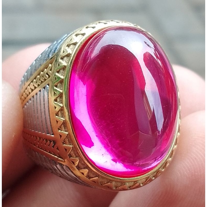 Jual CINCIN BATU MERAH SIAM ROSE BANGKOK 9 SKALA MONS | Shopee Indonesia