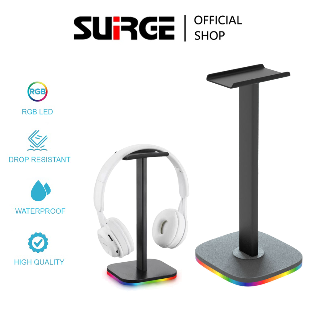Jual SUIRGE RGB Lamp Headphone Stand Gaming LED Light Headset Holder ...