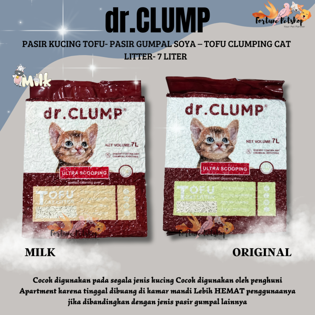 Jual PASIR TOFU SOYA dr.CLUMP 7L- pasir kucing yang bisa di flush ke ...