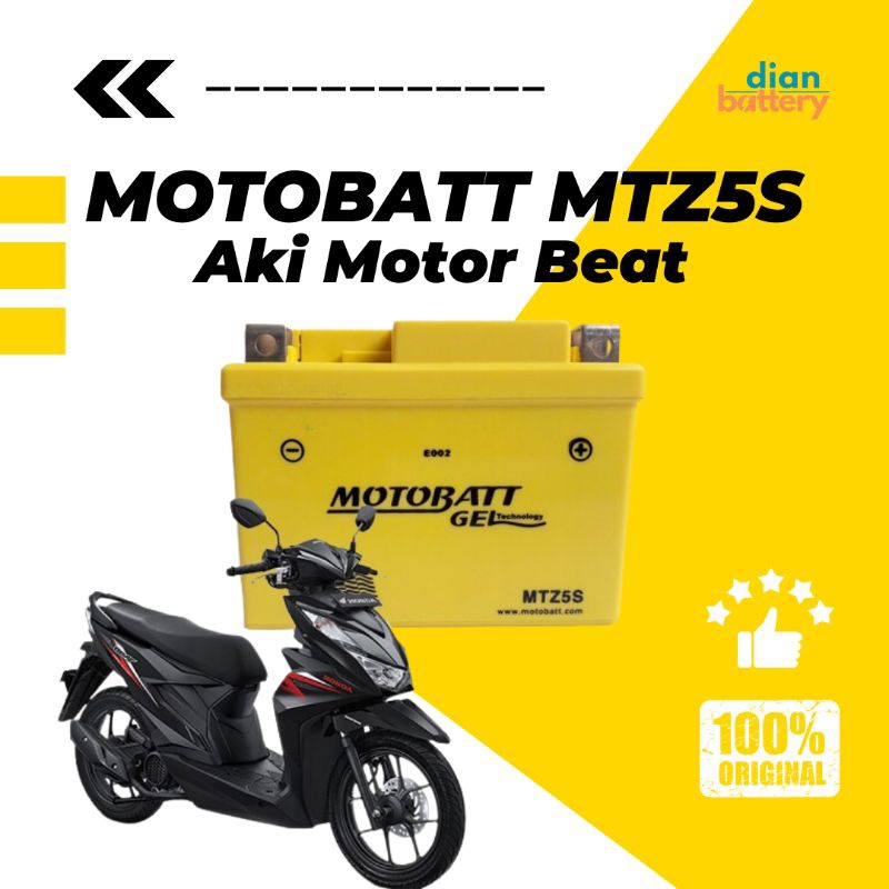 Jual MOTOBATT MTZ5S Aki Motor Honda Beat - Accu Kering 12V 4.2Ah | Shopee Indonesia
