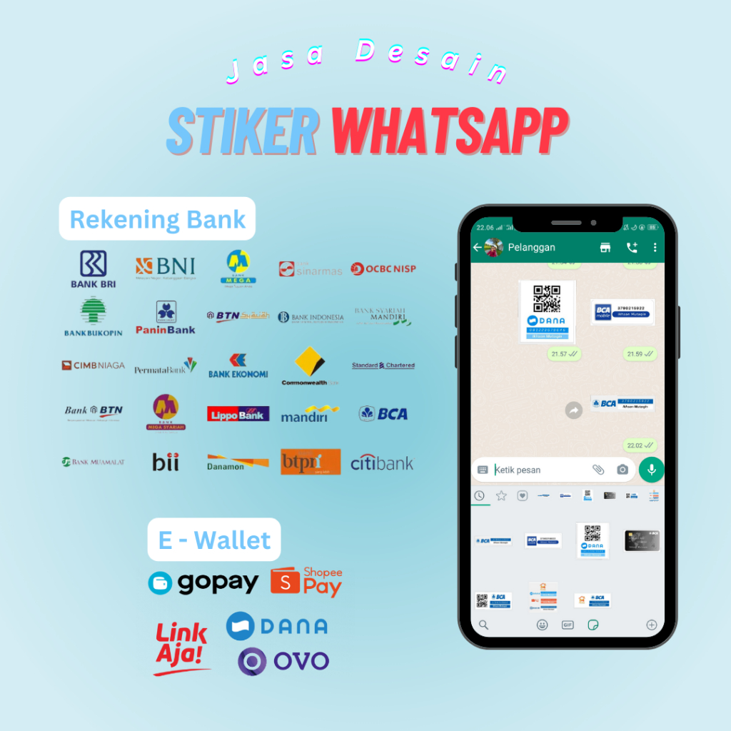 Jual Custom Stiker Whatsapp - Stiker Rekening / E Wallet | Shopee Indonesia