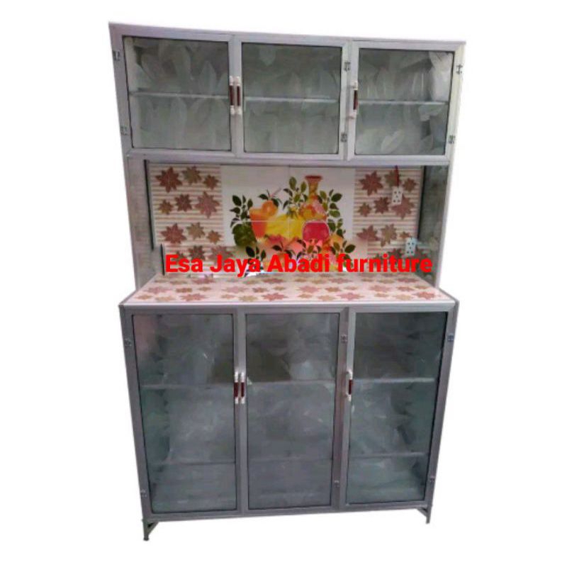Jual RAK PIRING ALUMUNIUM LEMARI PIRING ALUMUNIUM LEMARI PIRING 3 PINTU ...