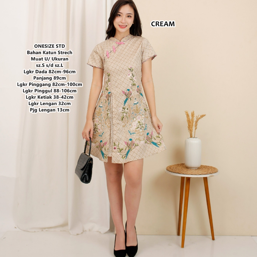 Jual Dress Qipao Jibao Cheongsam Baju Batik Wanita Kancing Shanghai ...